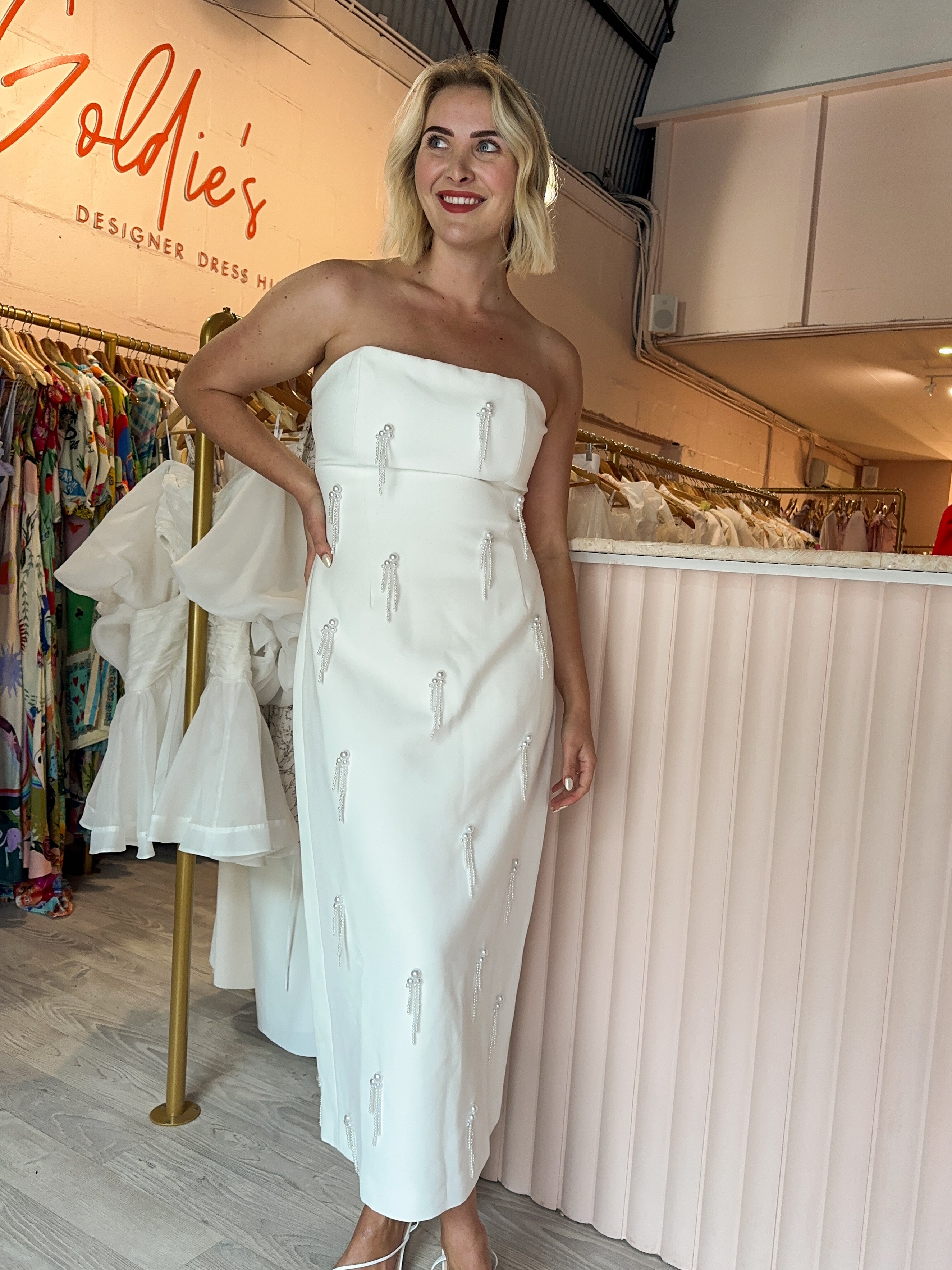 Odd Muse - Ultimate Muse Embellished Midi Dress White (Large) – Goldie ...